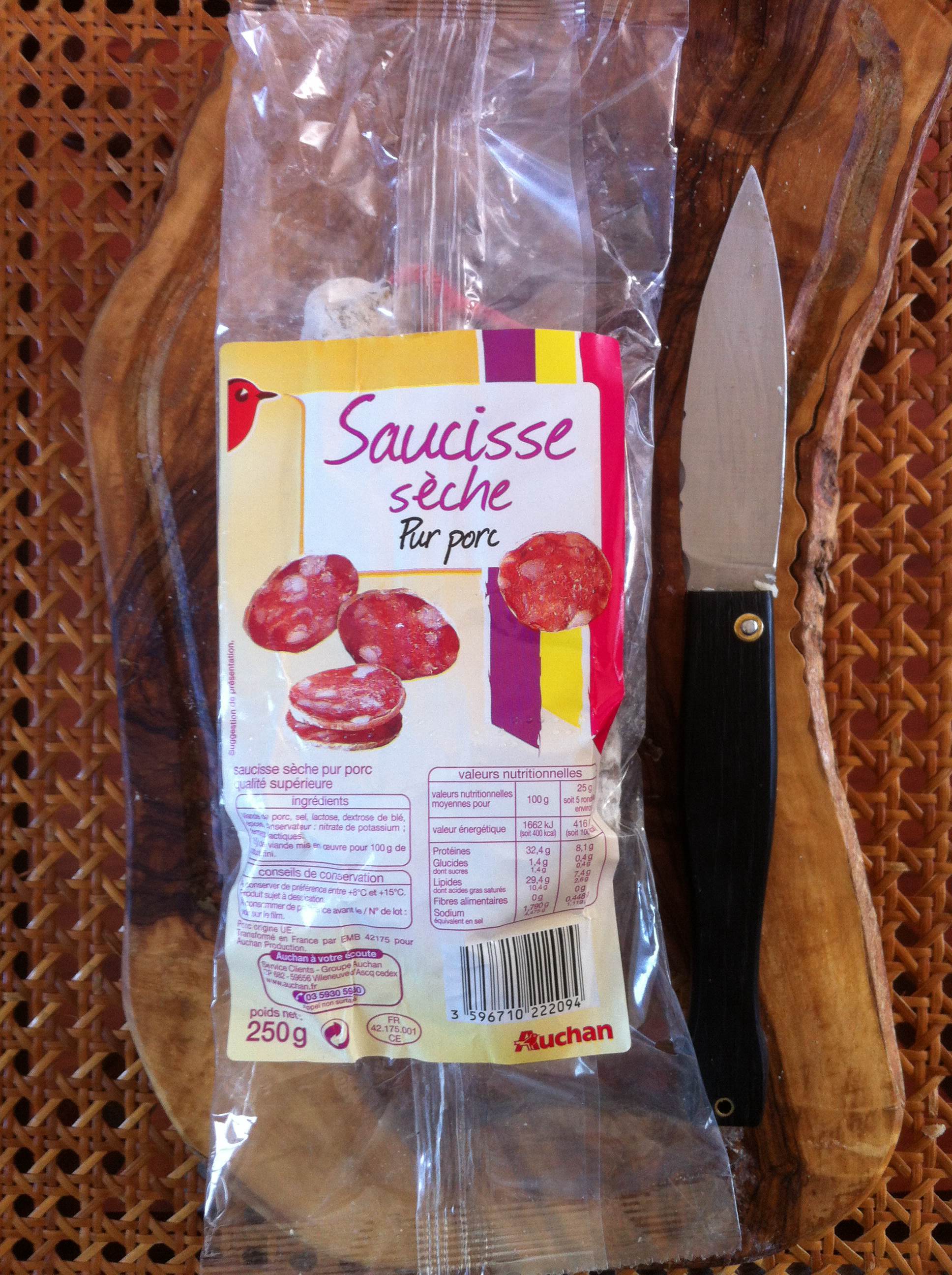 Saucisse sèche courbe Auchan